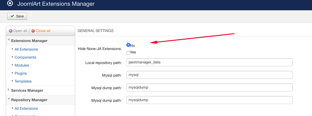JA Extension Manager only displays 1 item in the update list - JoomlArt