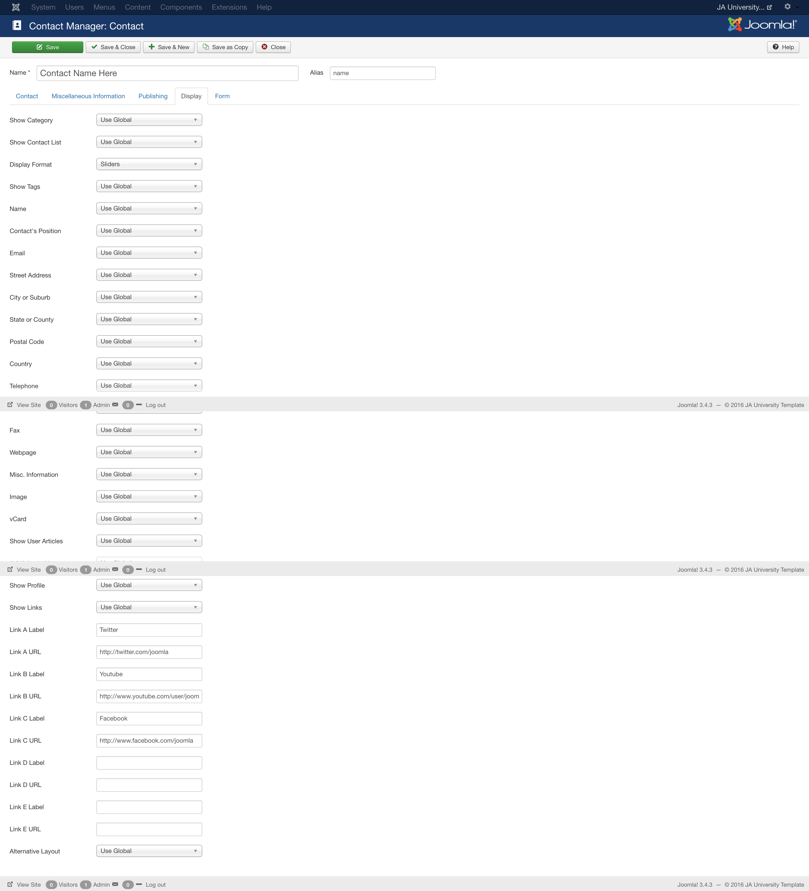 How to re-create the Contact us page - JoomlArt