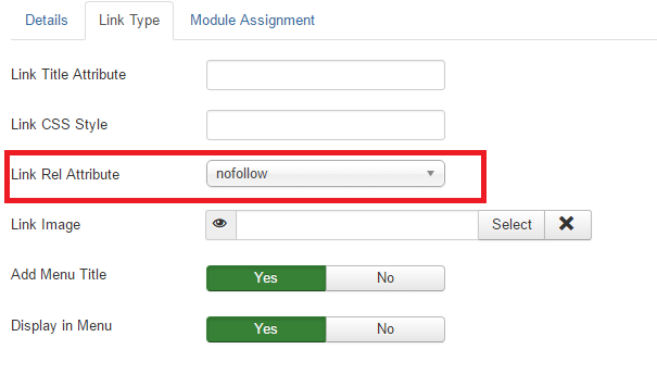 Rel attribute does not work for menu item - JoomlArt