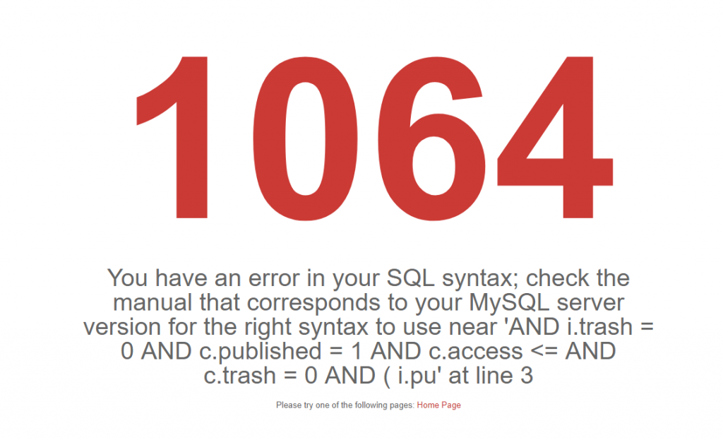 MySQL Error 1064: You have an error in your SQL syntax + frontend editing issue - JoomlArt