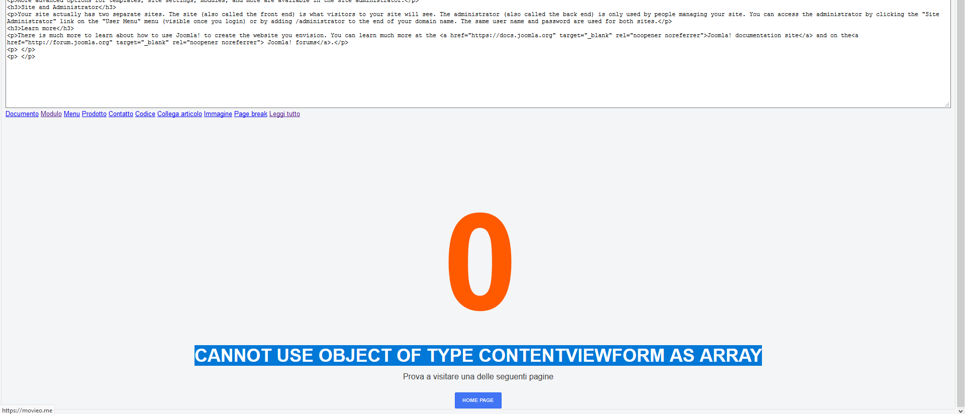 Error 0 when I edit an article from the frontend - JoomlArt