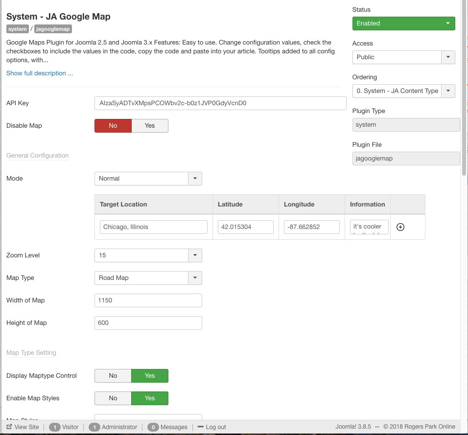 Wrong map showing on contact page JA Focus - JoomlArt