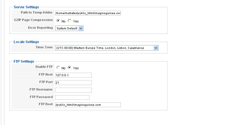 FTP errors with Teline 2 Quickstart installation - JoomlArt