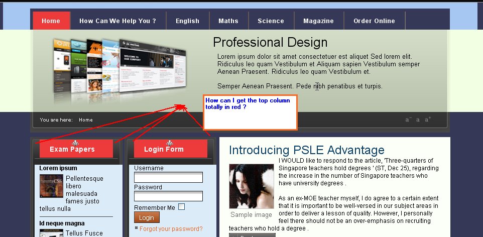 How To extend color to the top of the module - JoomlArt
