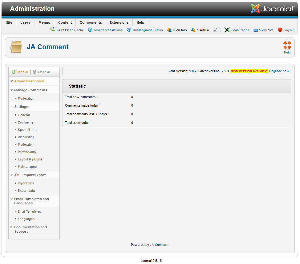 Control Panel showing wrong version and asking to update. - JoomlArt
