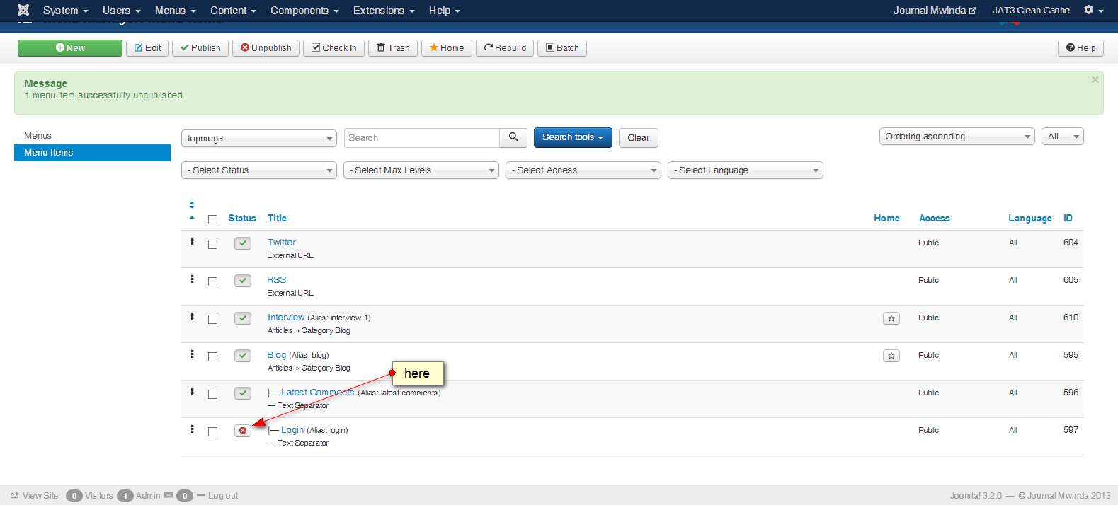 Changing the presentation categories - JoomlArt
