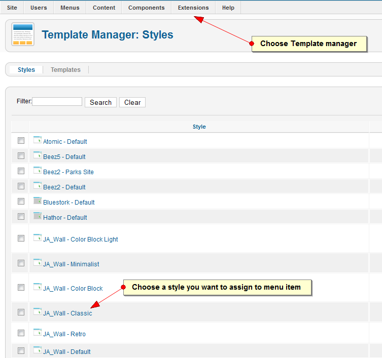Any way of changing style per menu item? - JoomlArt