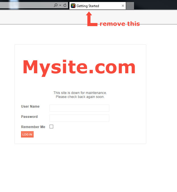 Login page for admin - browser text - JoomlArt