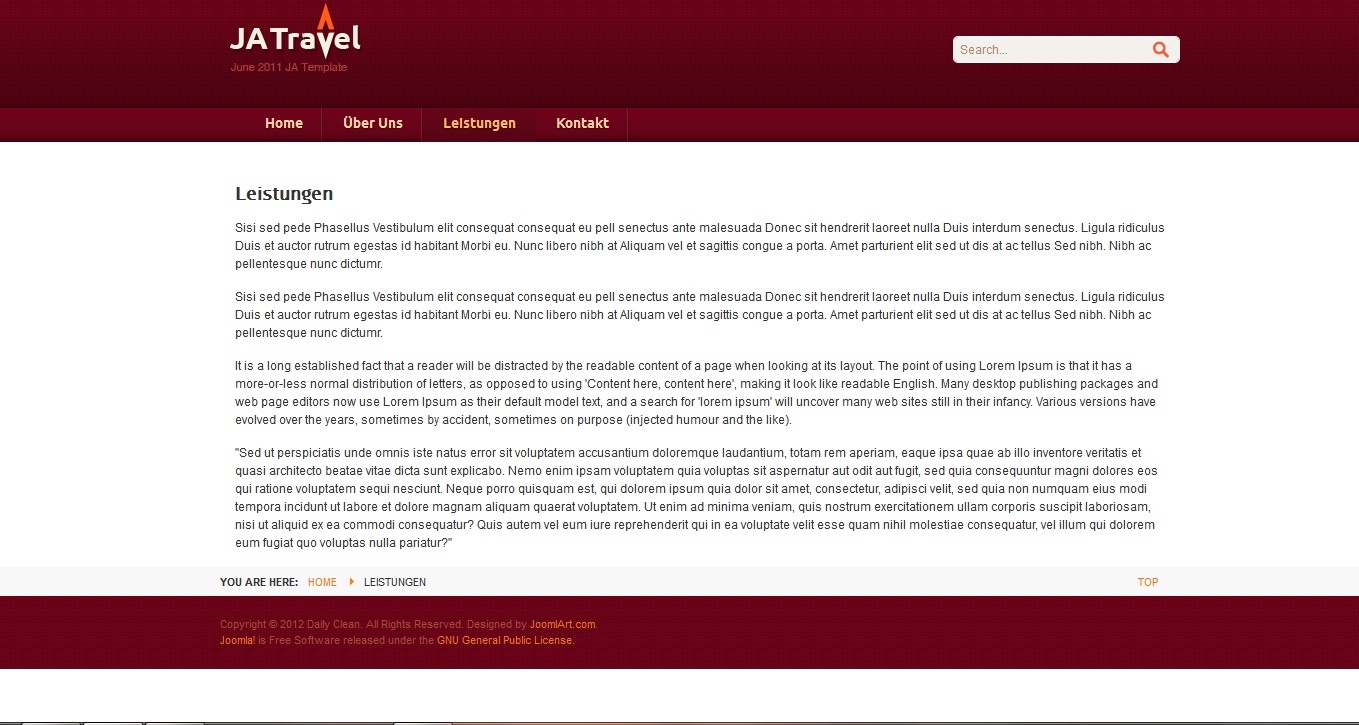 ja travel layout - JoomlArt