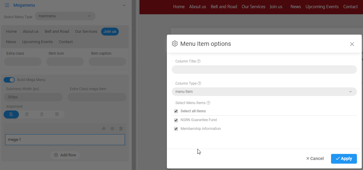 Megamenu submenu items not shown - Support Central